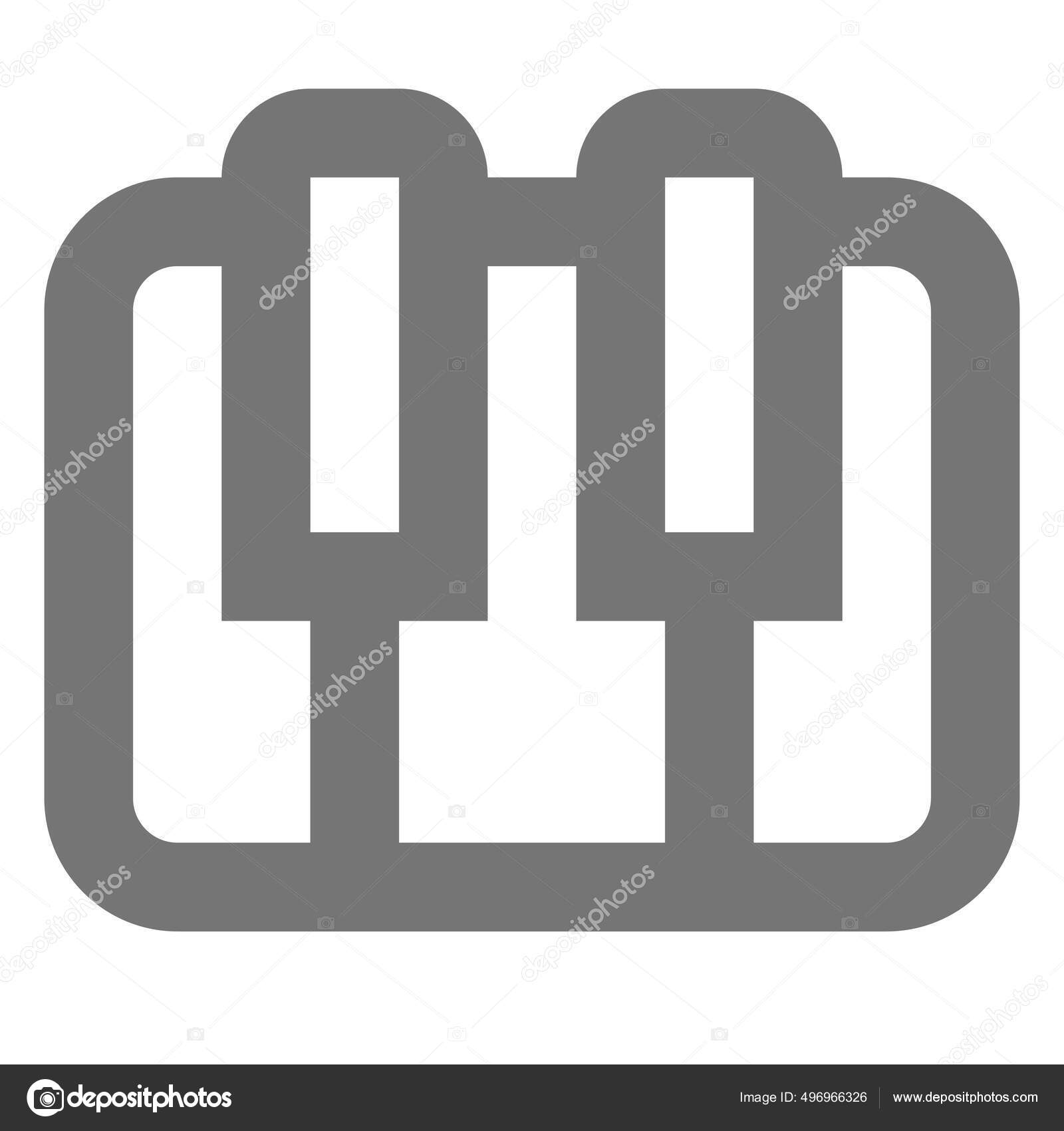 Teclado Instrumento Teclas Icono Estilo Esquema Vector de stock ...
