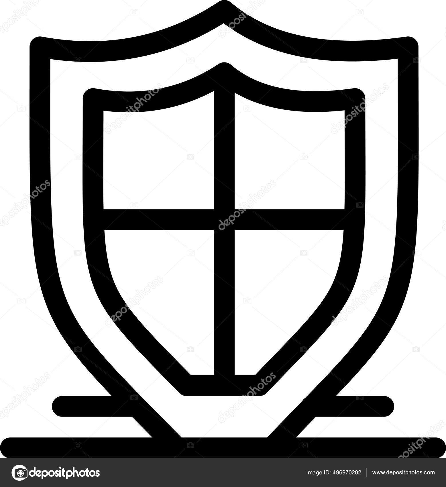 Icono Seguridad Protección Internet Estilo Esquema Vector de stock ...