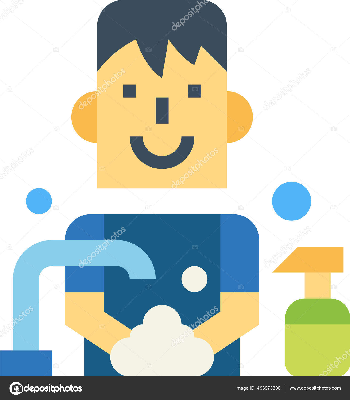 Limpieza Mano Lavado Icono Vector de stock por ©iconfinder 496973390