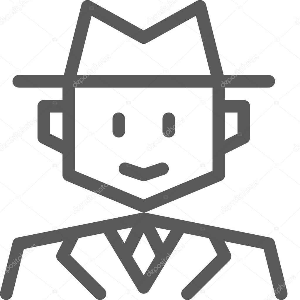 agente de detectives avatar icono en el estilo del esquema 2023