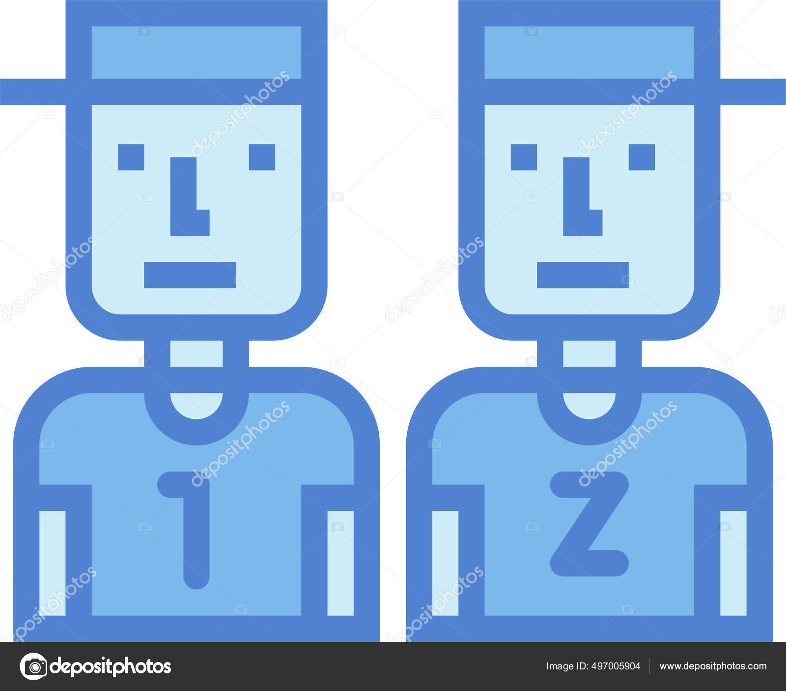 Niño Hermanos Personas Icono Estilo Contorno Lleno Vector de stock por ...