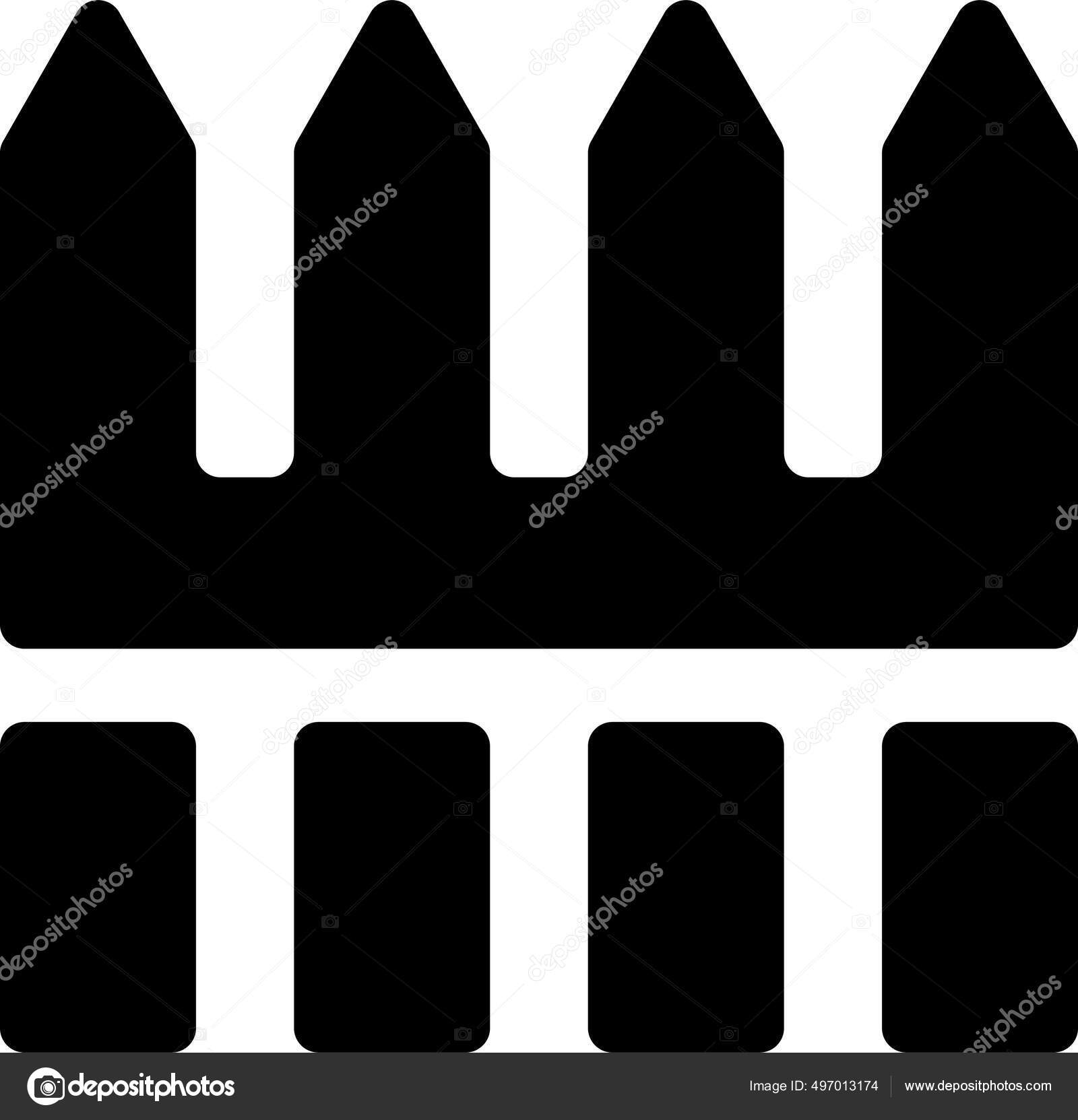 Construction Architecture Fence Icon Solid Style Stock Vector by ...
