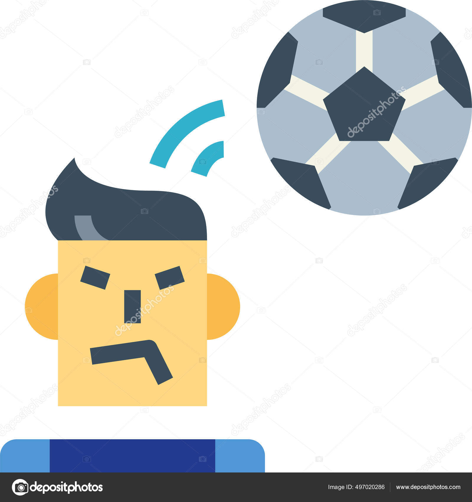 Football Head Hit Icon Flat Style Stock Vector Image by ©iconfinder ...