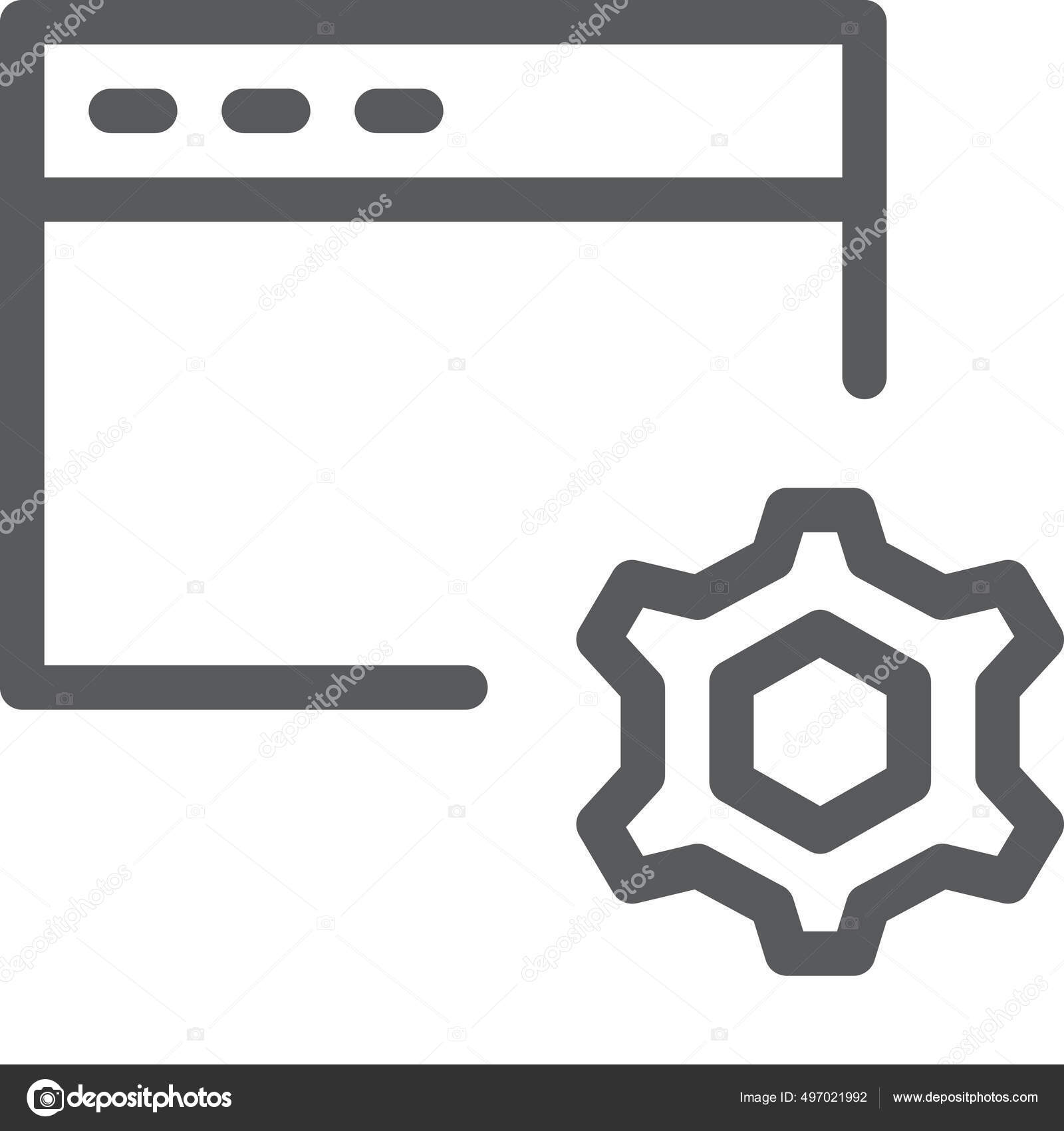 Setting Window Application Icon Outline Style Stock Vector by ...
