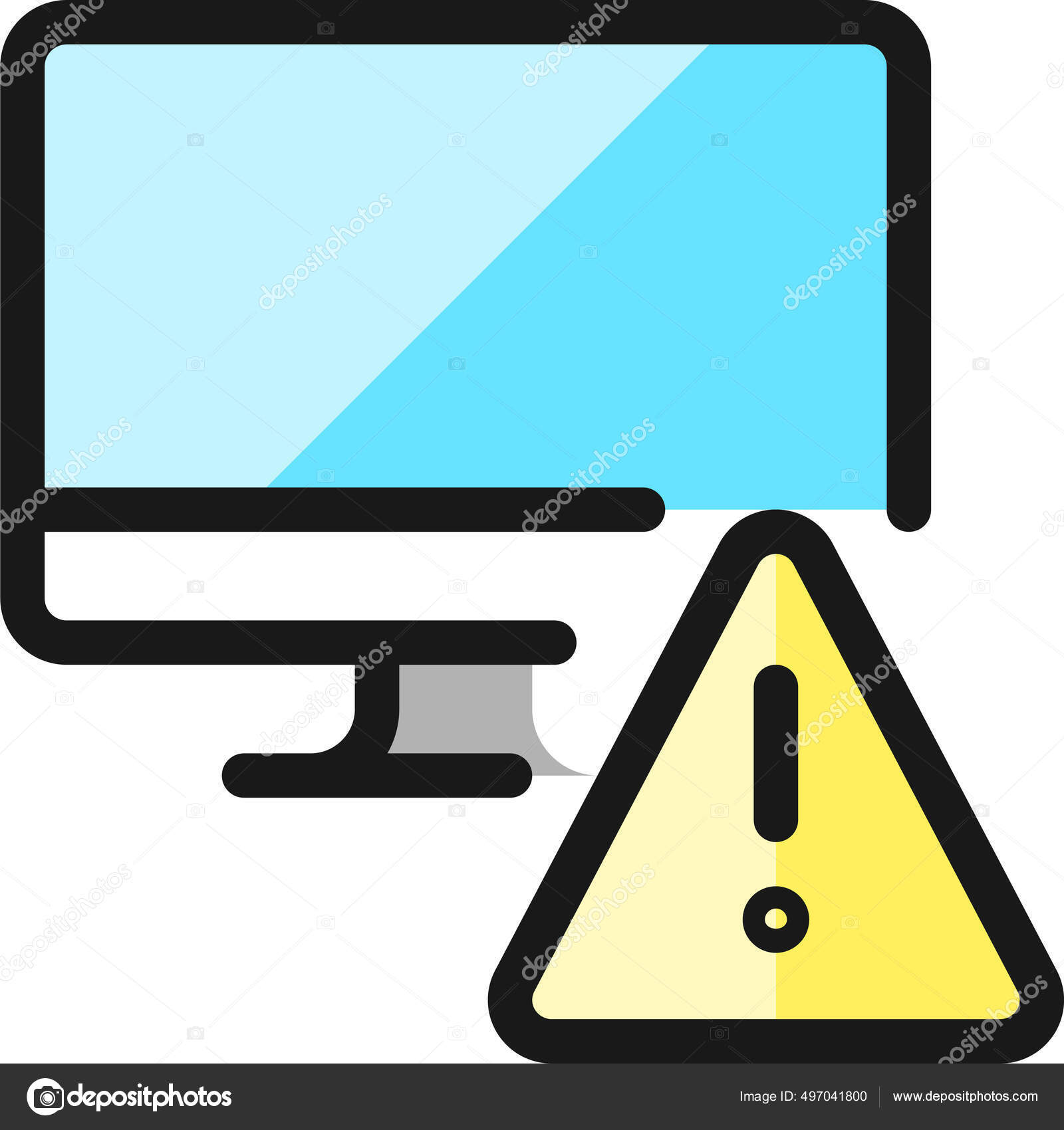 Monitor Warning Filled Outline Icon Filled Outline Style Stock Vector ...