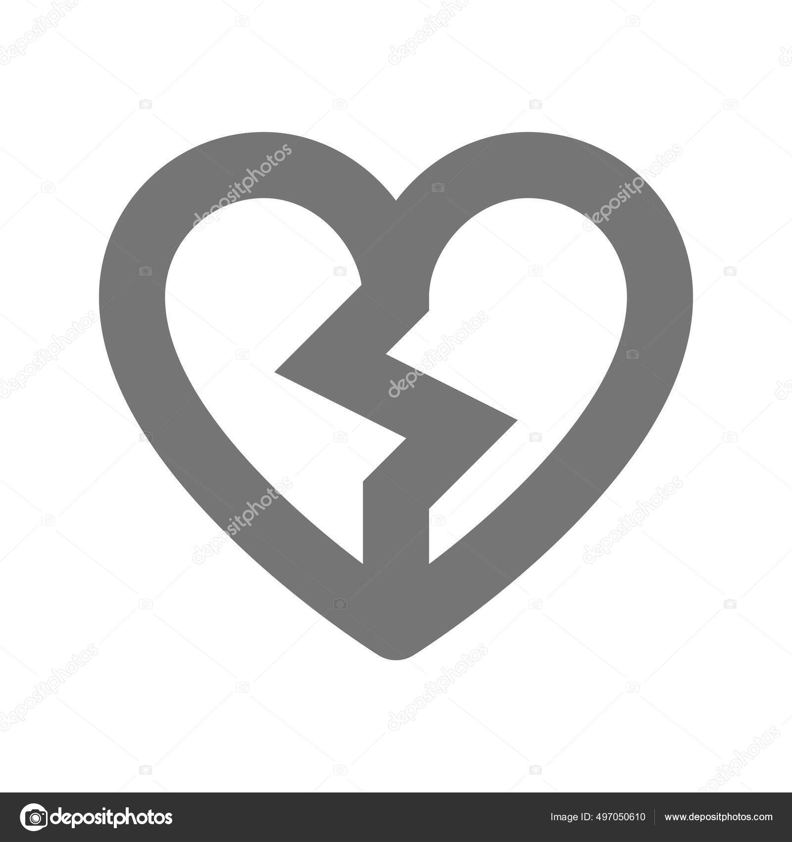 Heart Broken Heart Crack Icon Outline Style Stock Vector by ©iconfinder ...