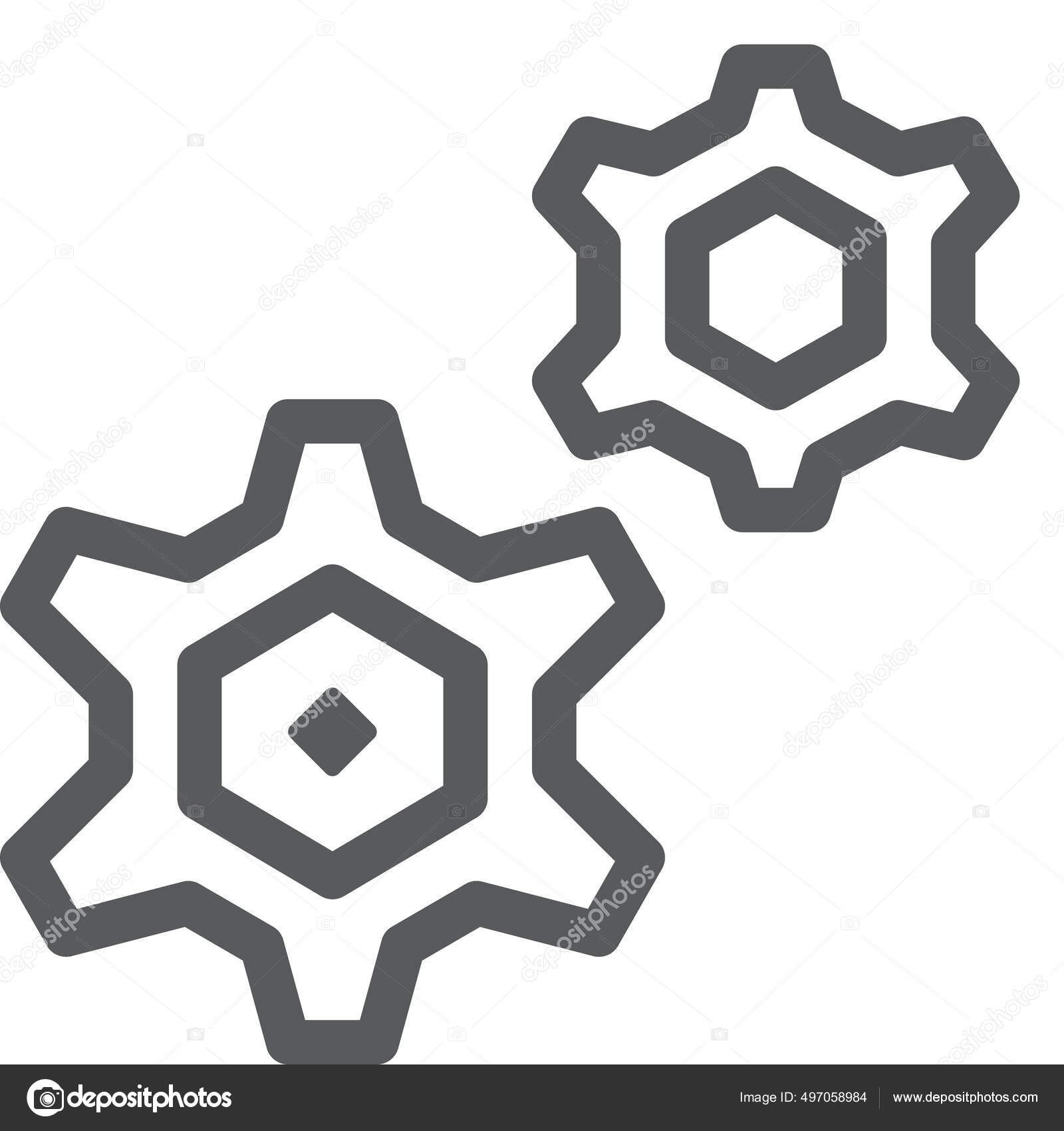 Cog Double Configure Icon Outline Style Stock Vector by ©iconfinder ...