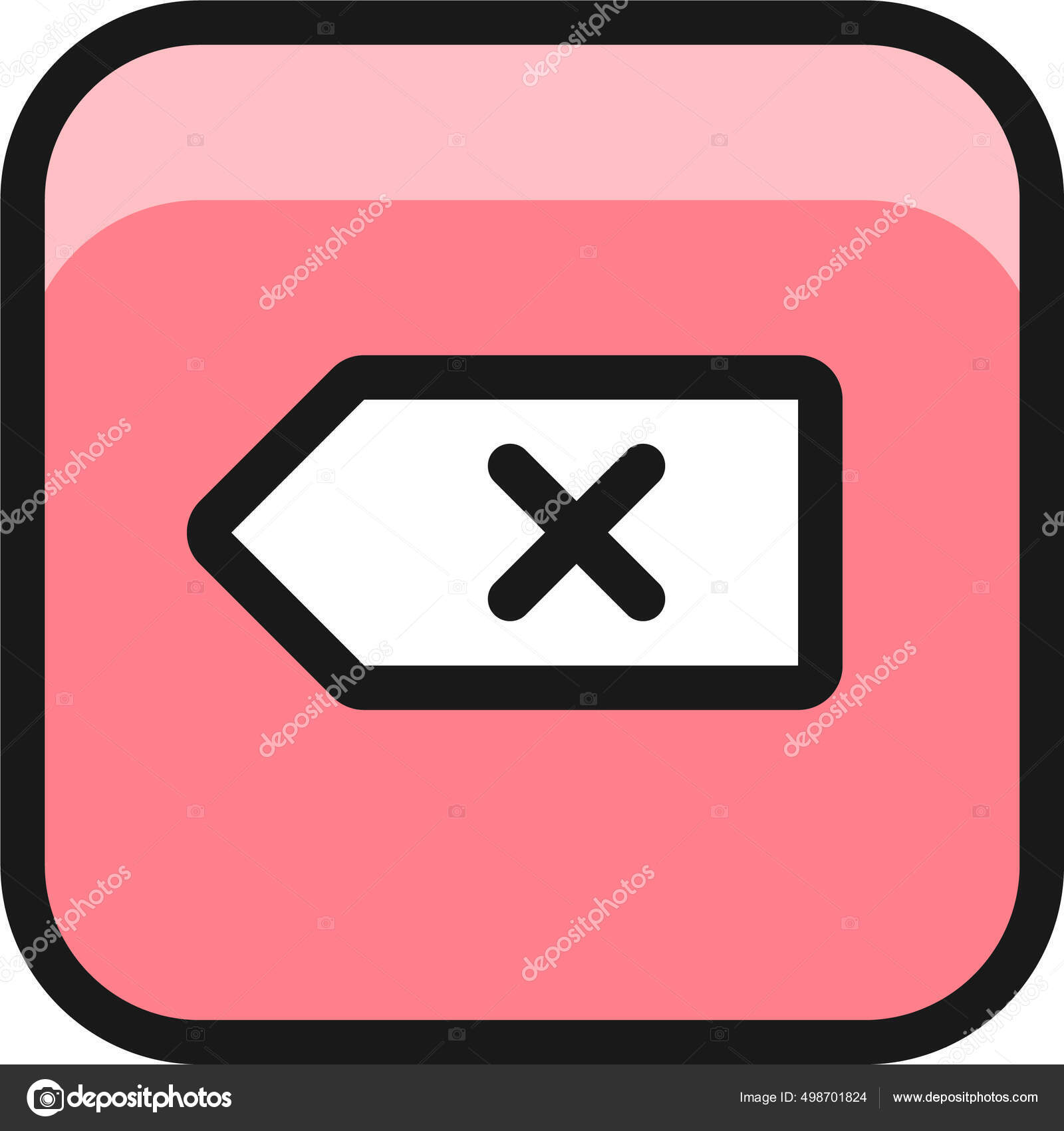 Keyboard Delete Filled Outline Icon Filled Outline Style Stock Vector ...