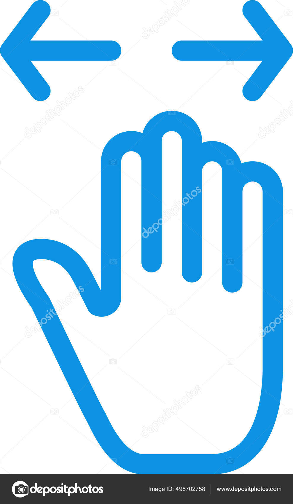 Gesture Hand Left Icon Outline Style Stock Vector by ©iconfinder 498702758