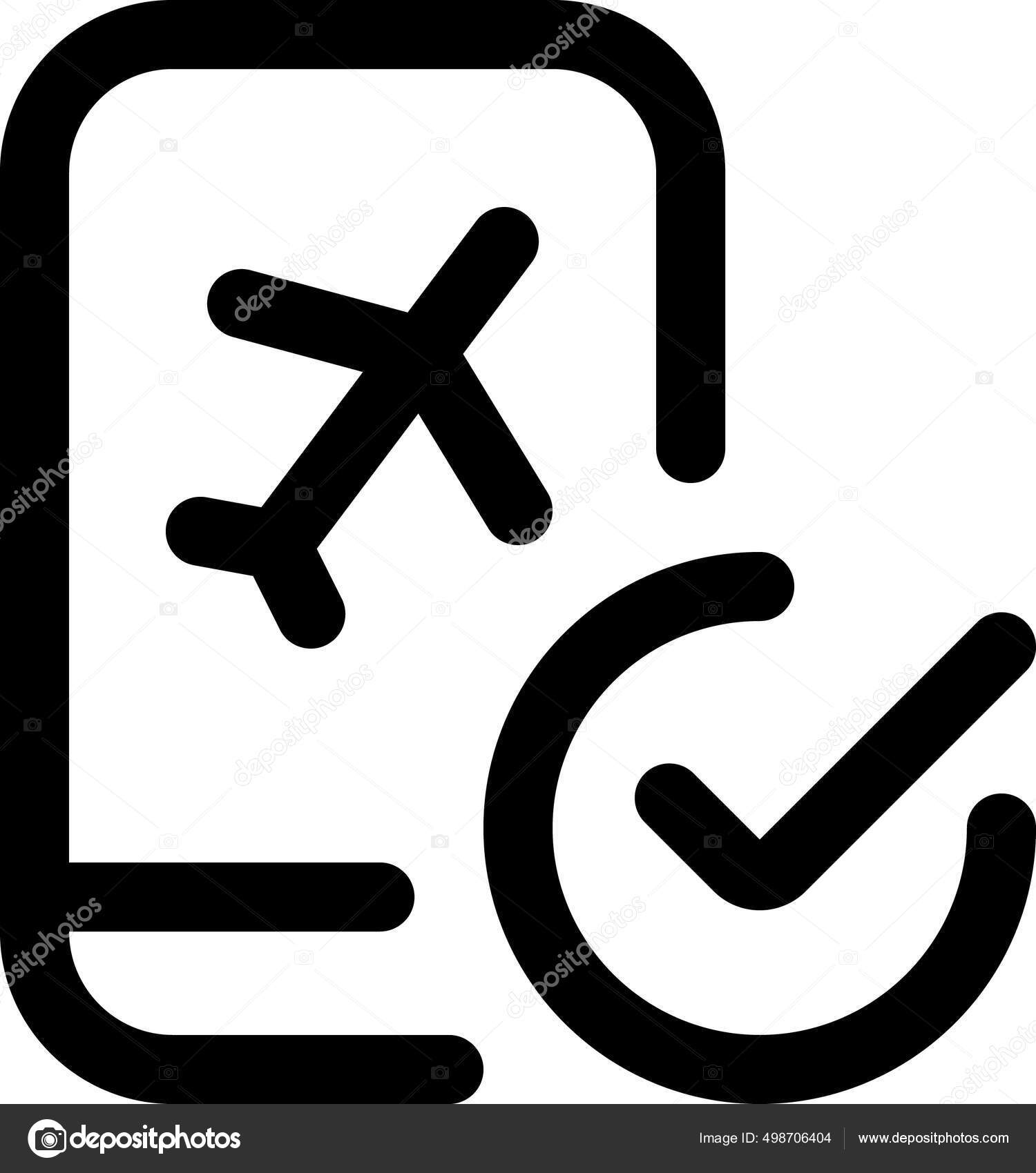 Icono Tarjeta Embarque Plano Estilo Esquema Vector de stock por ...