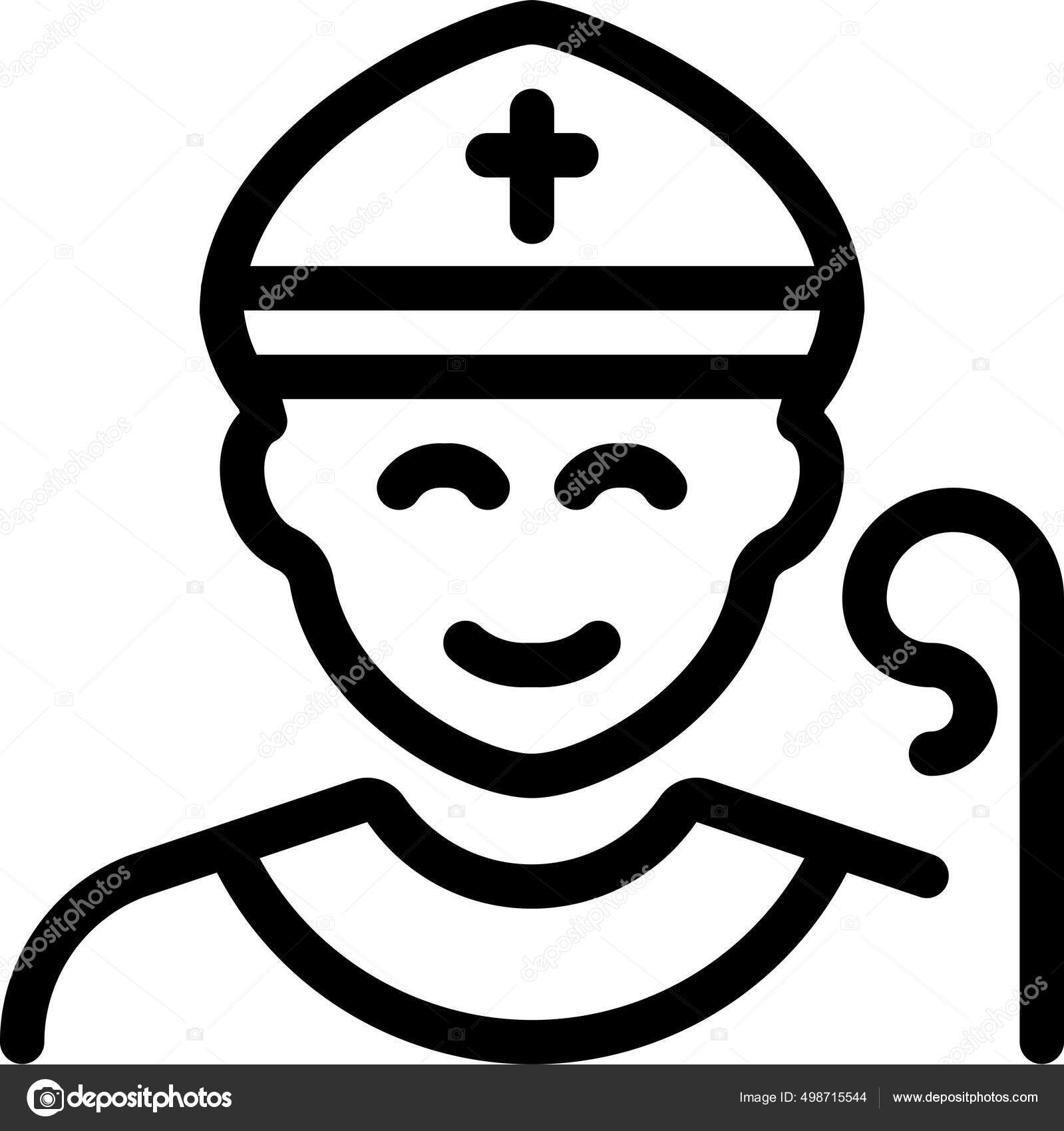 Archbishop Avatar Bishop Icon Outline Style Stock Vector Image by ...