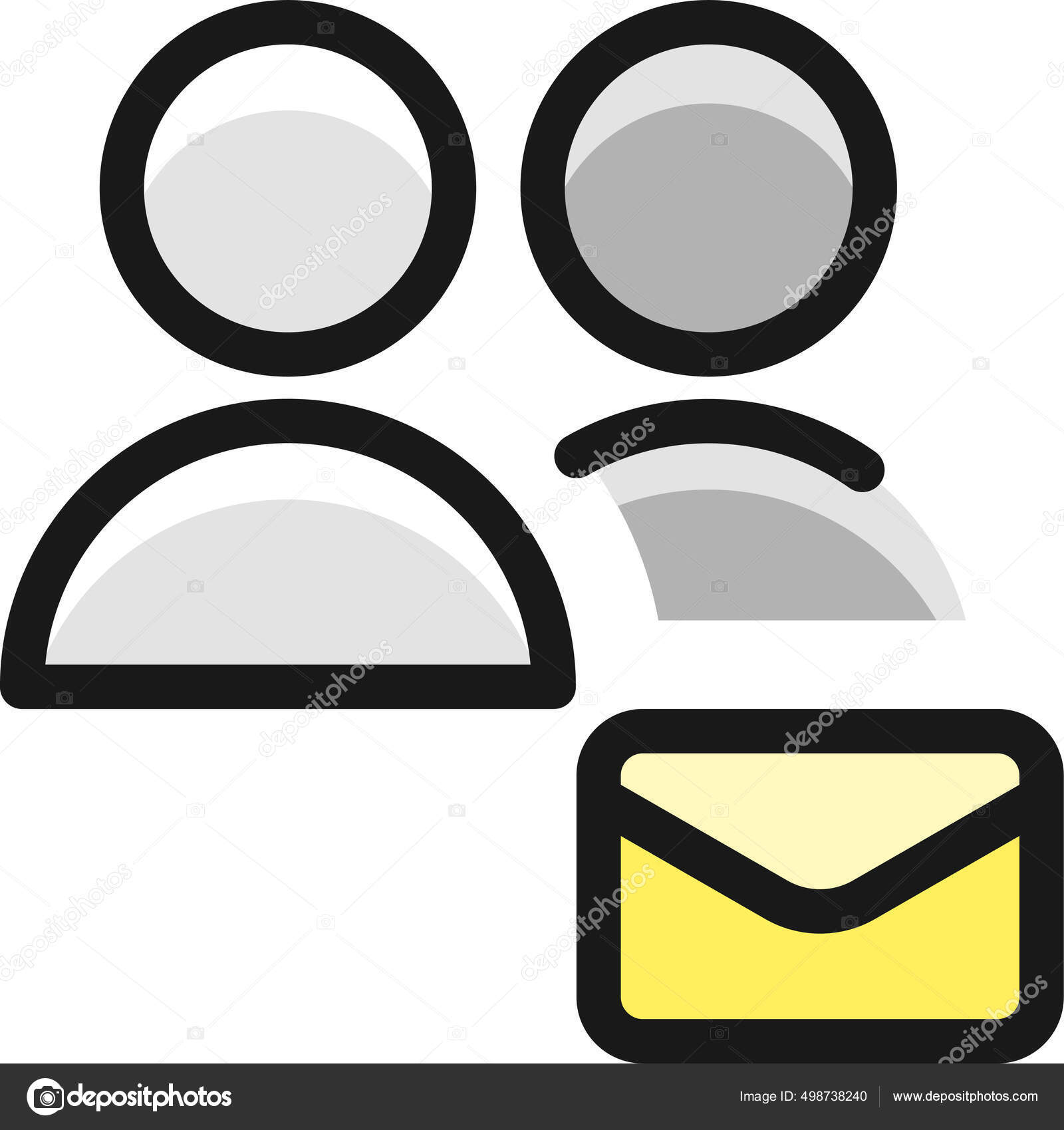 Multiple Mail Actions Icon Filled Outline Style Stock Vector by ...