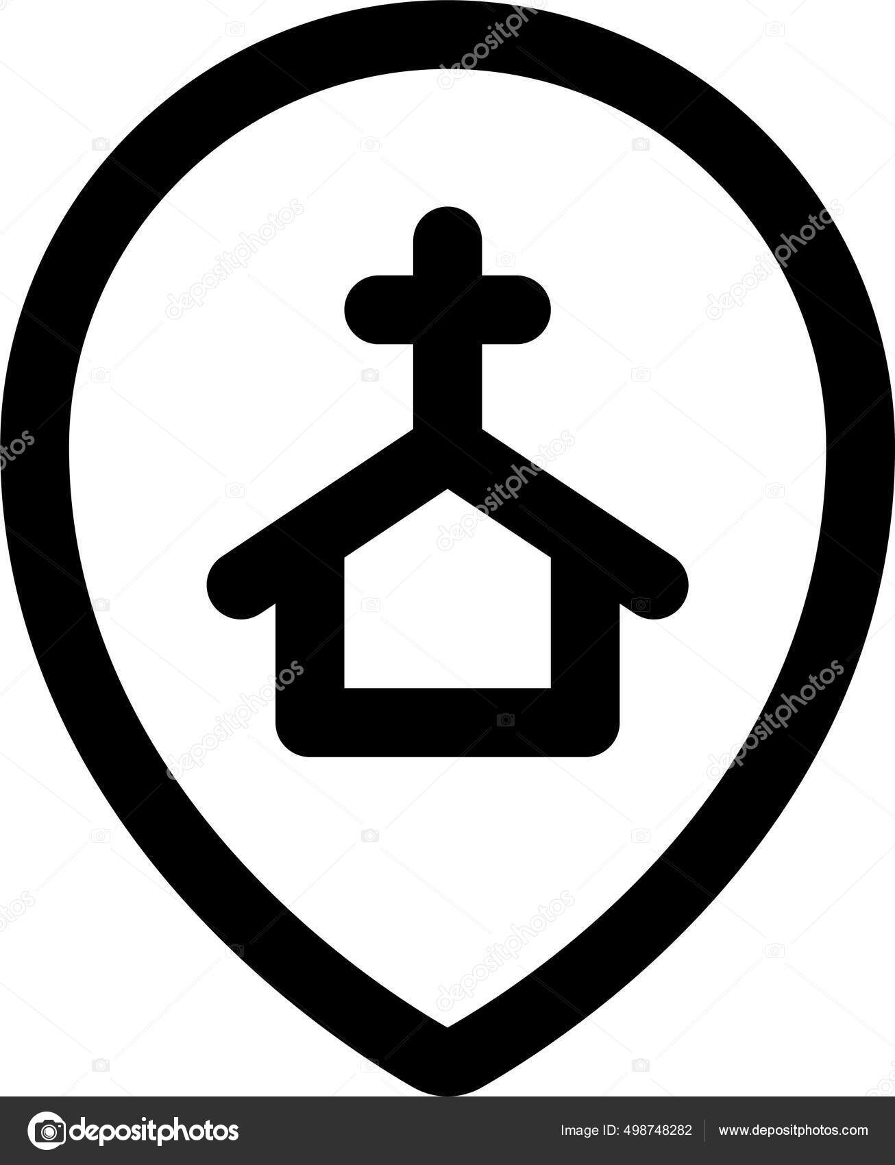 Maps Map Church Icon Outline Style Stock Vector by ©iconfinder 498748282