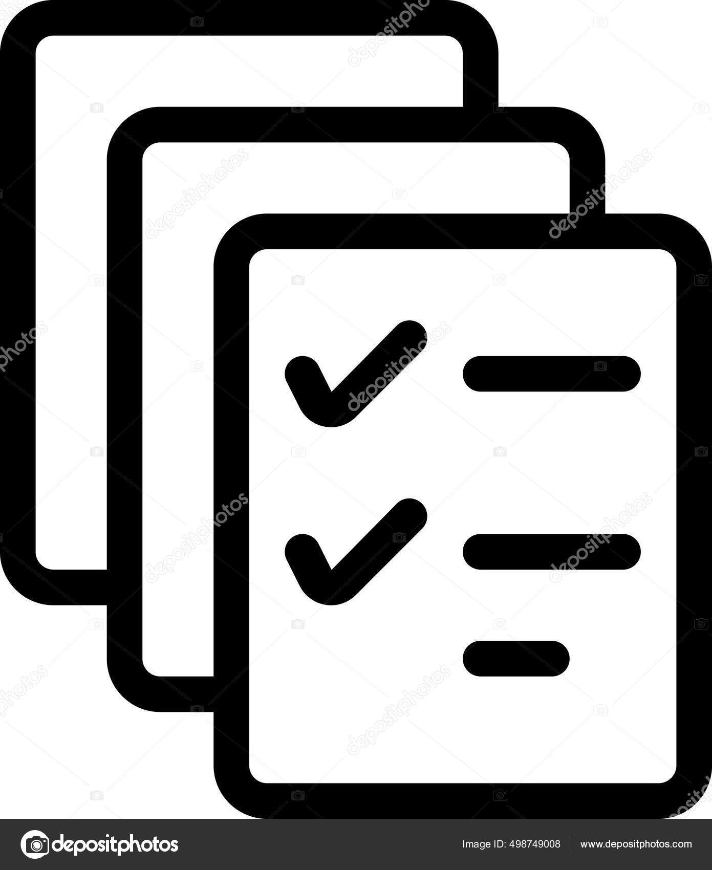 Check Check List Icono Marca Verificación Estilo Esquema Vector de ...