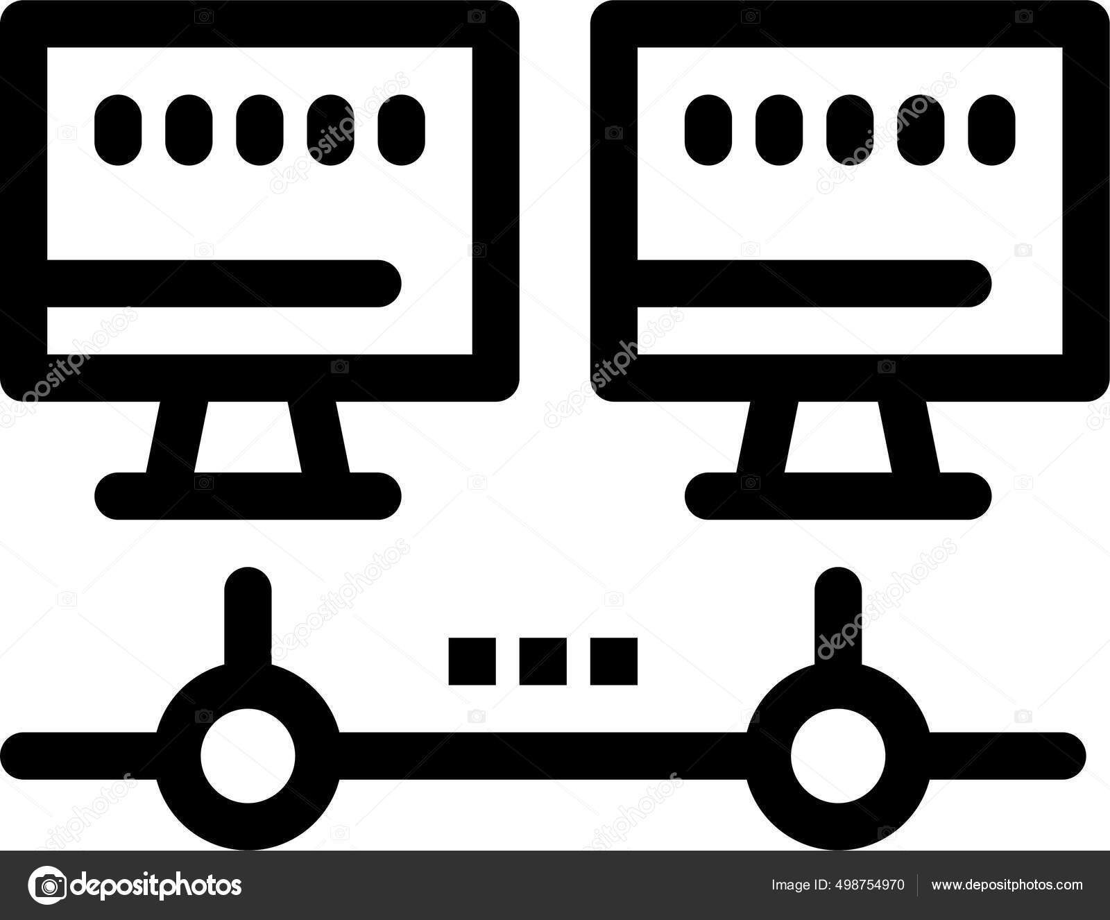 Computer Network Server Icon Outline Style Stock Vector by ©iconfinder ...