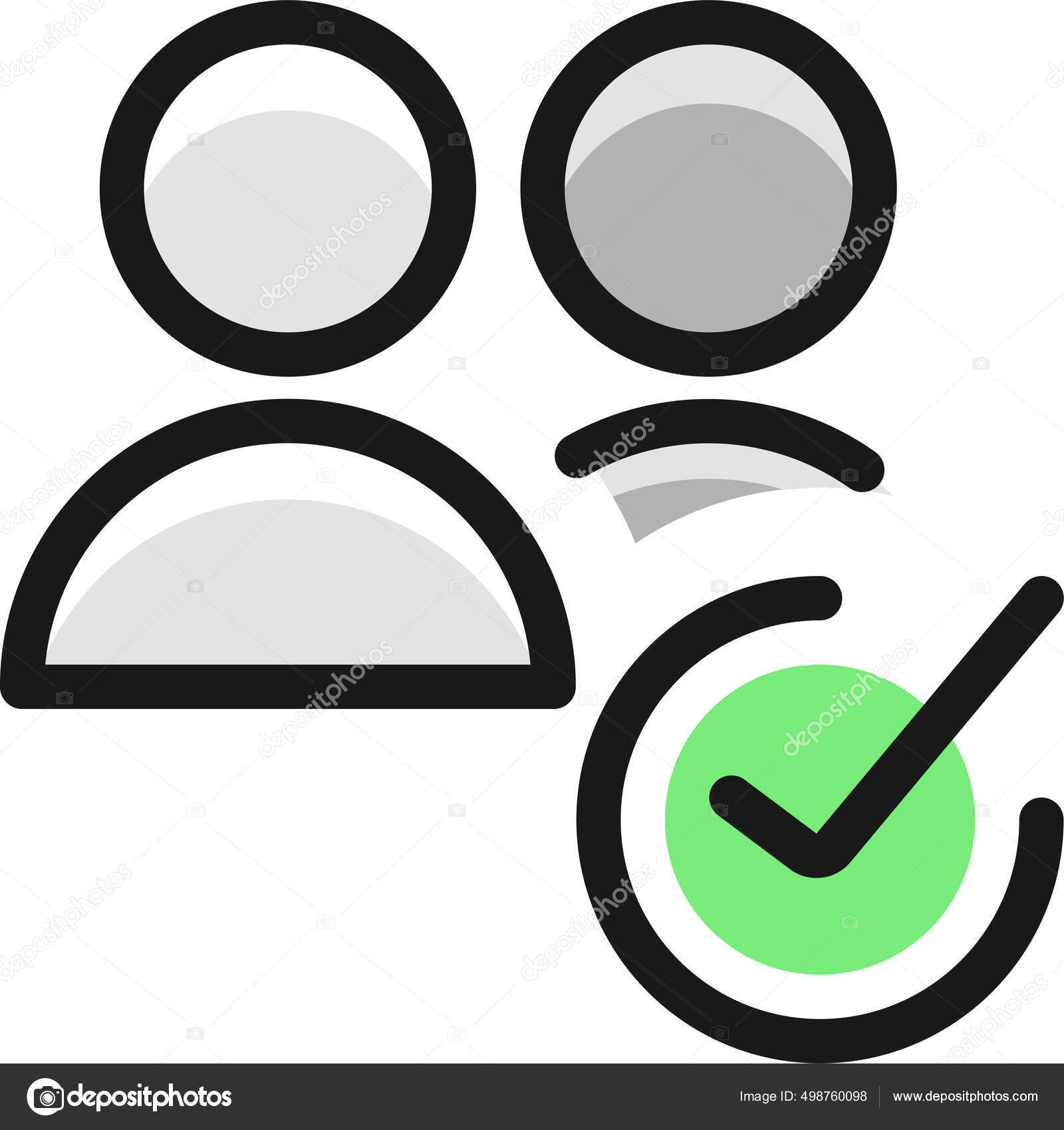 Actions Multiple Check Icon Filled Outline Style Stock Vector by ...