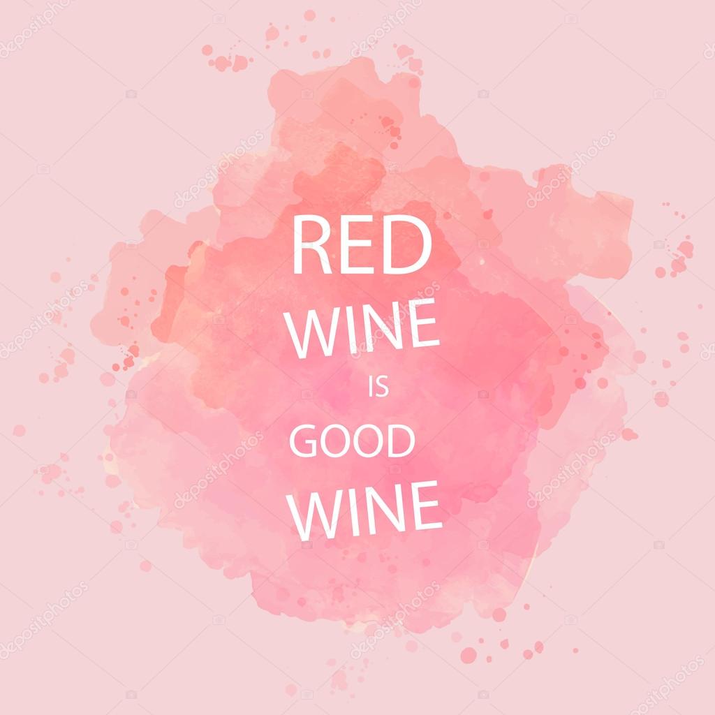 Red wine tasting card with text, over a background with water color ...