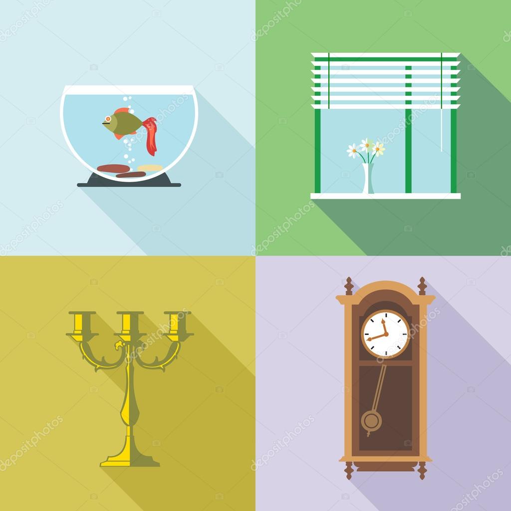 Home decorations set. Digital vector image Stock Vector by ©frimufilms ...