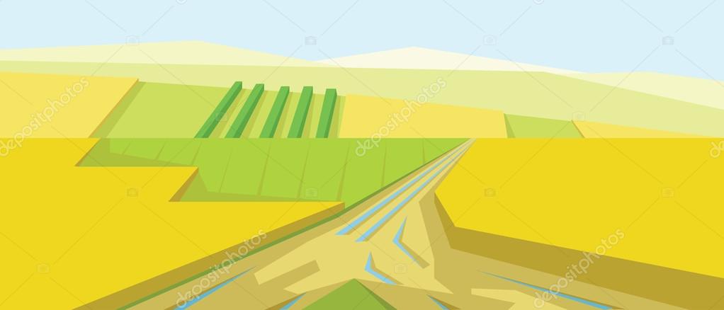Vector abstract yellow landscape Stock Vector by ©frimufilms 122475436