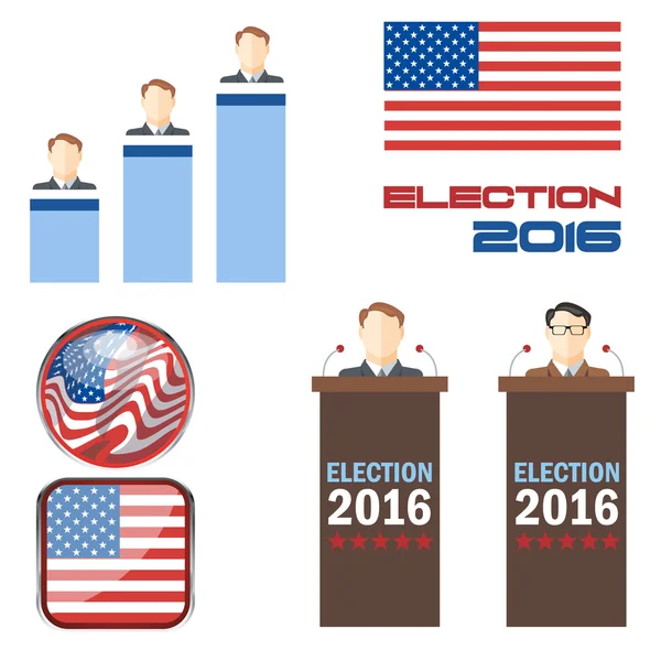 Usa 2016 election a4 flyer mockup with country map — Stock Vector ...