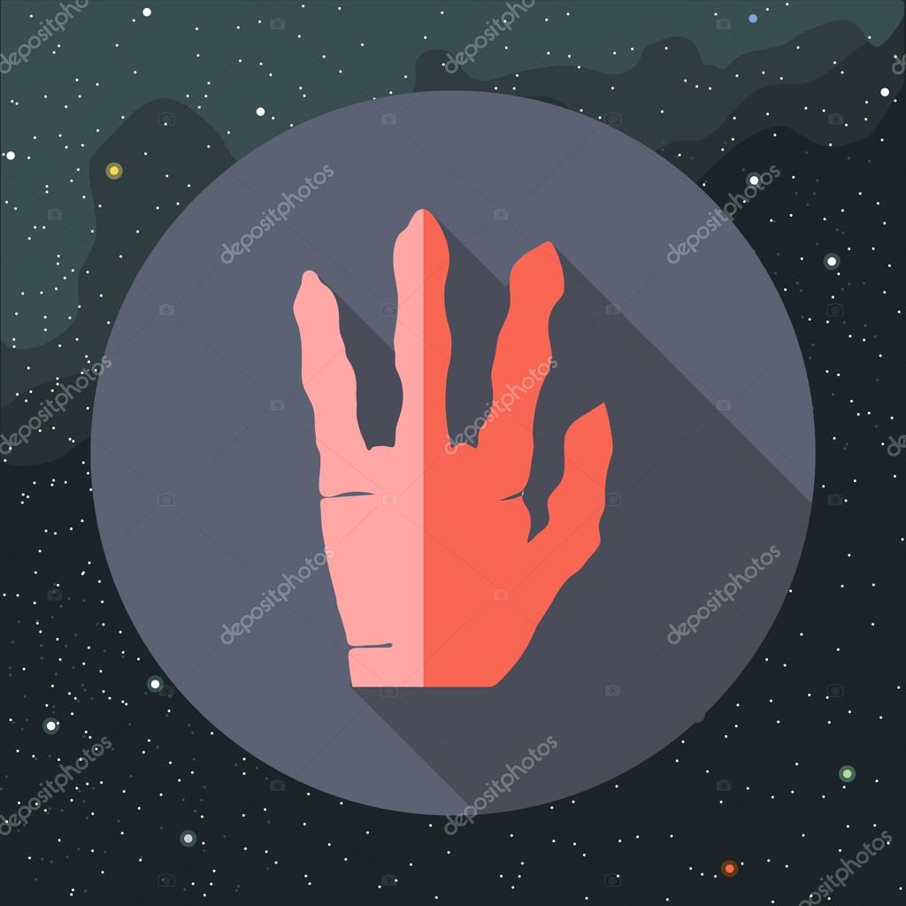 Digital vector with red alien hand Stock Vector by ©frimufilms 124260076