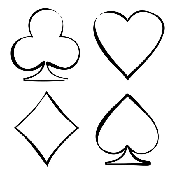 Playing card suits, icon, symbol set hand drawing Stock Vector Image by ...
