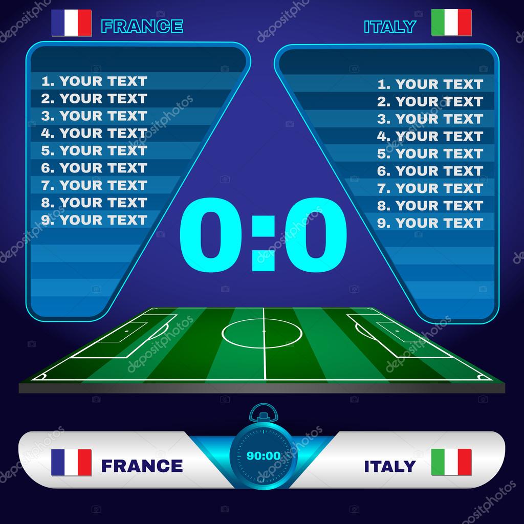 Soccer Match Scoreboard on a Playfield Stock Vector Image by ...