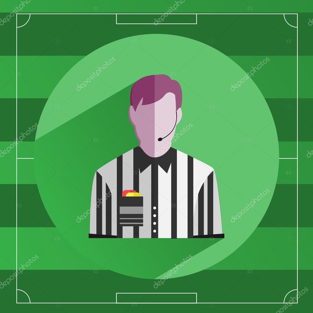 Referee in striped shirt vector icon Stock Illustration by ©frimufilms ...