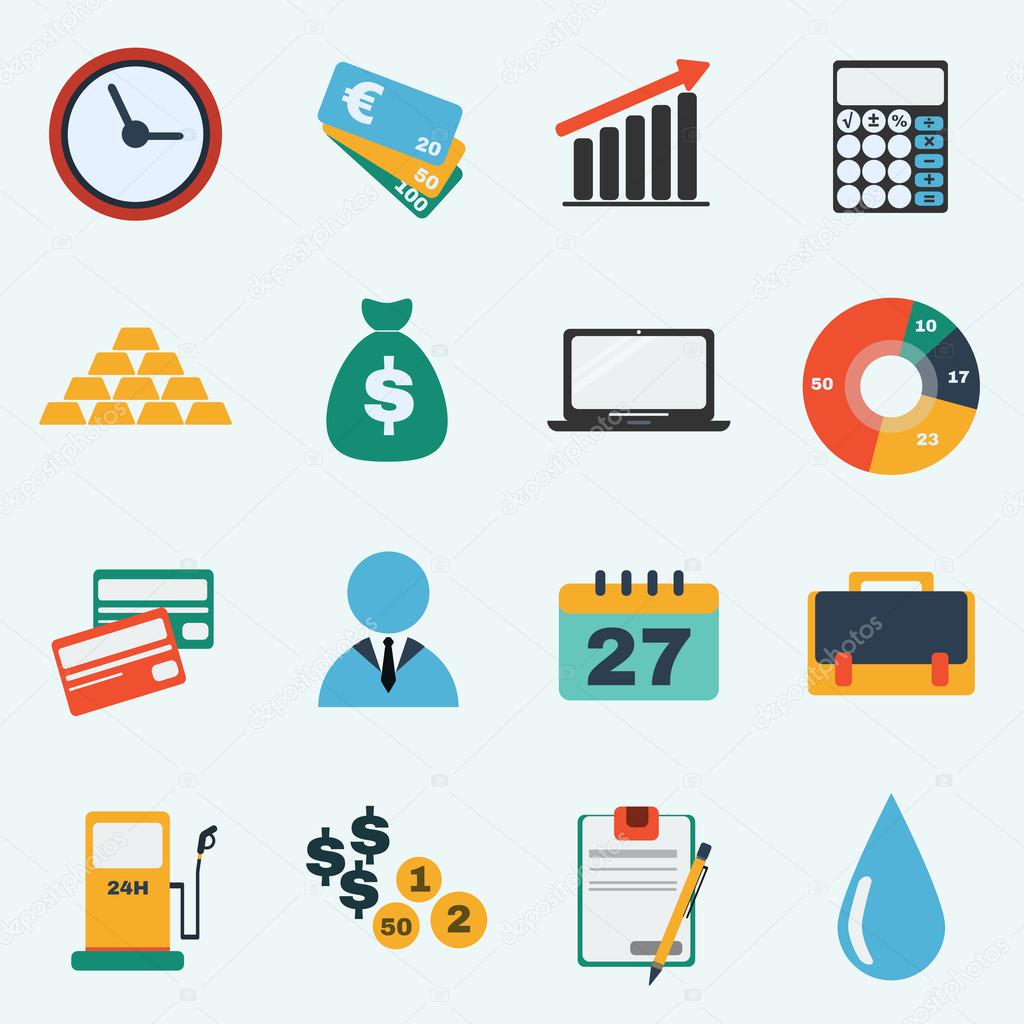 Colorful Economy icon set Stock Vector Image by ©frimufilms #93564180