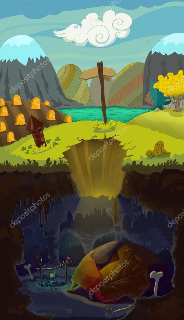 Home under the ground. Stock Illustration by ©frimufilms #93572342