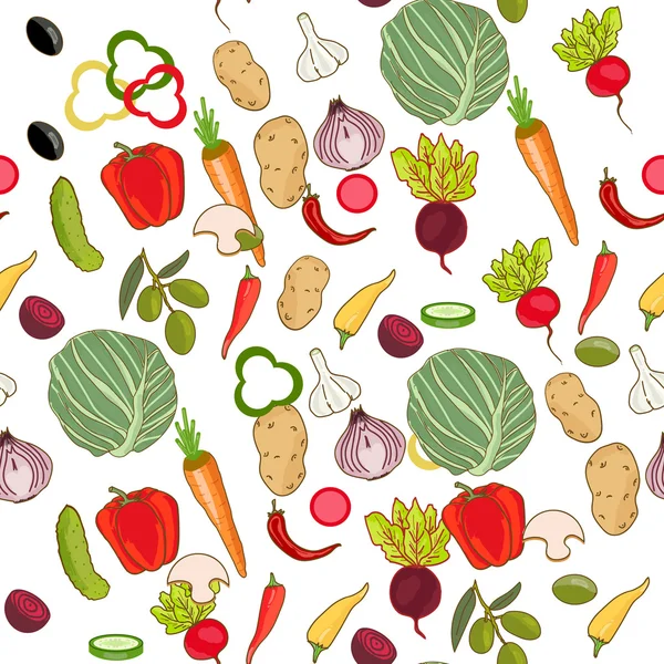 Vector vegetables background — Stock Vector © prettyvectors #72927713