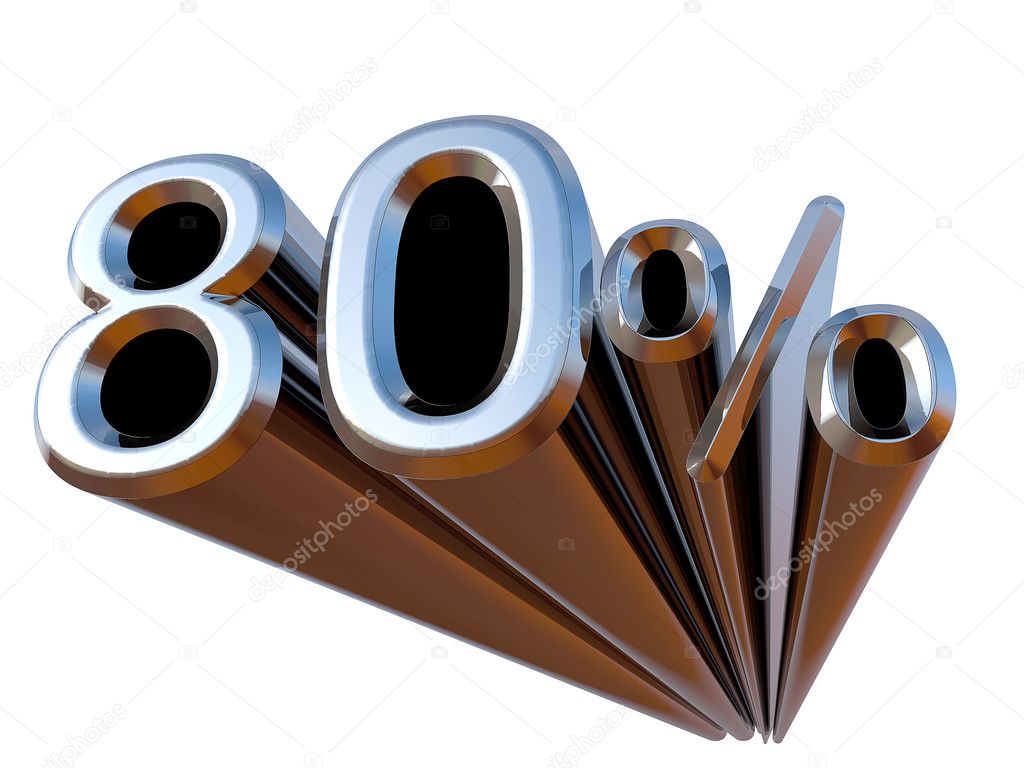 80 percent on white background — Stock Photo © pingingz #71758859