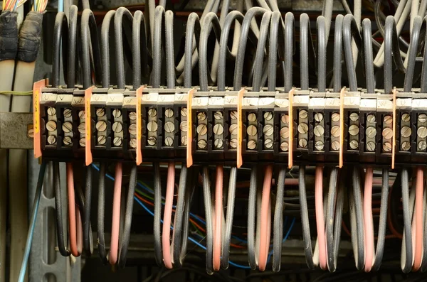 Connection of electrical wires (phase conductors). Stock Photo by ...