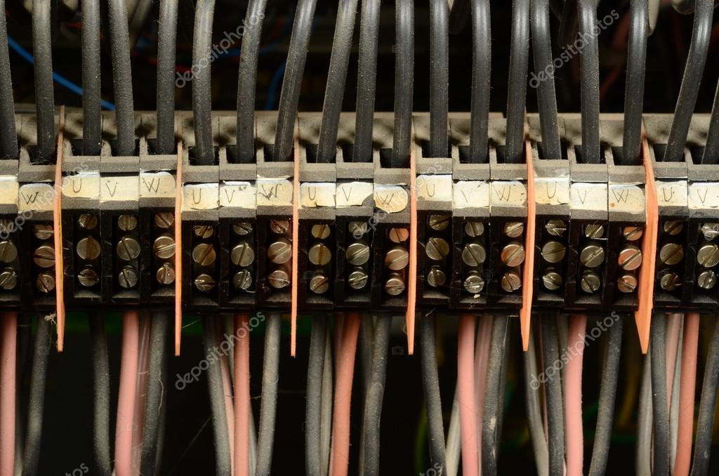 Connection of electrical wires (phase conductors). Stock Photo by ...