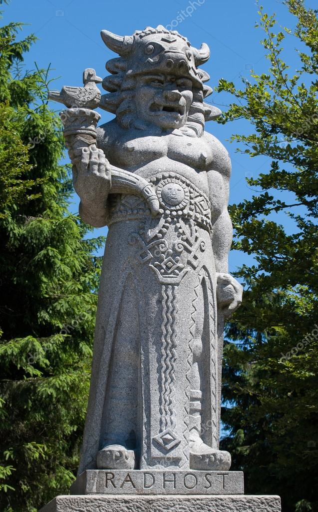 Statue of Radegast on Radhost, Beskydy, Czech Republic — Stock Photo ...