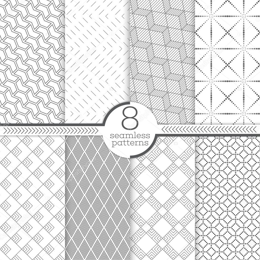 Set of eight seamless patterns Stock Vector Image by ©baretsky #120627764