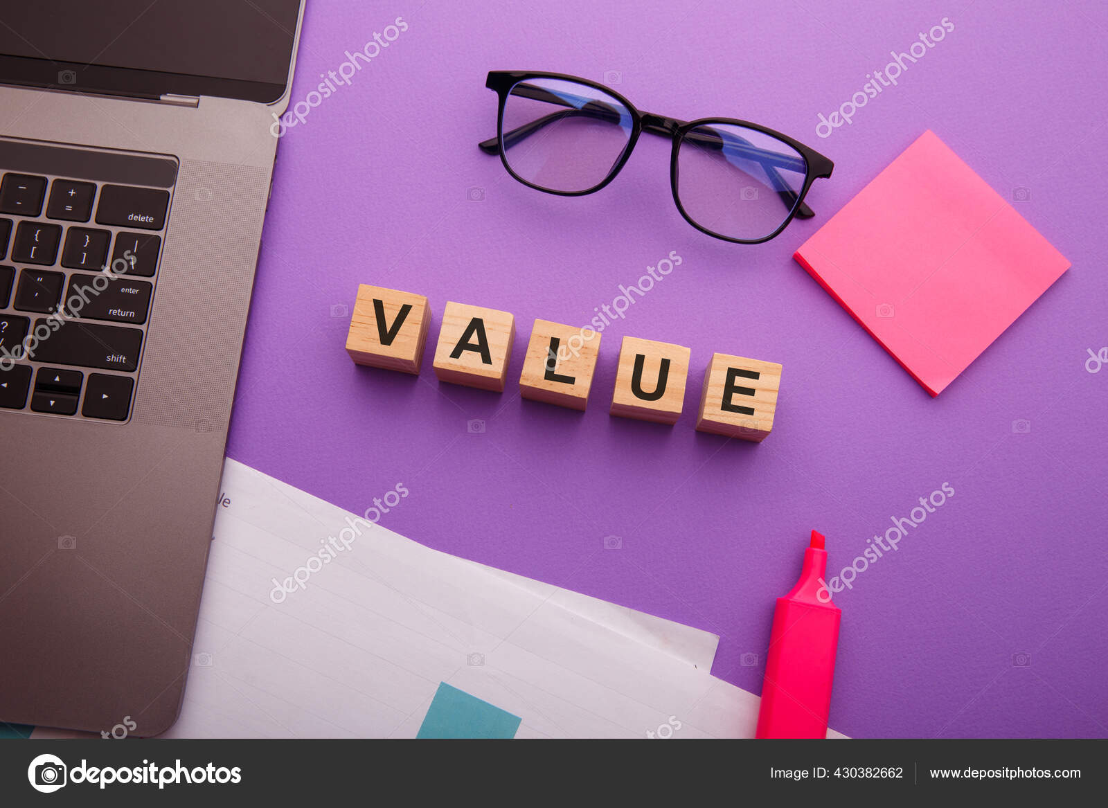 Wooden blocks with VALUE word. Mission, vision and core values concept ...