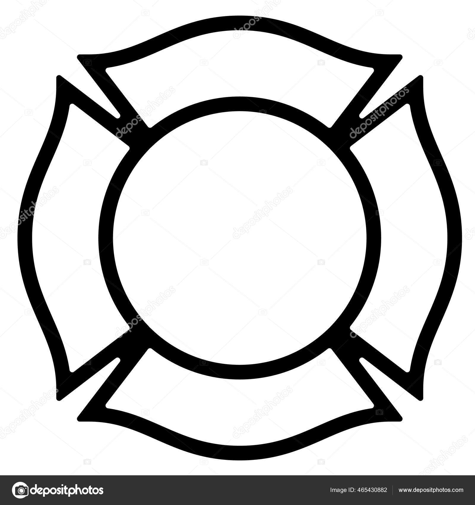 Blank Firefighter Maltese Cross Outline Isolated Vector Illustration ...