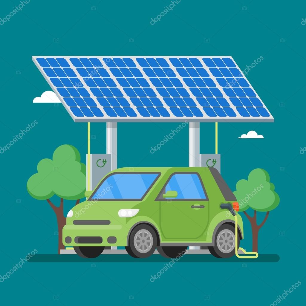 Solar Powered Car Cartoon
