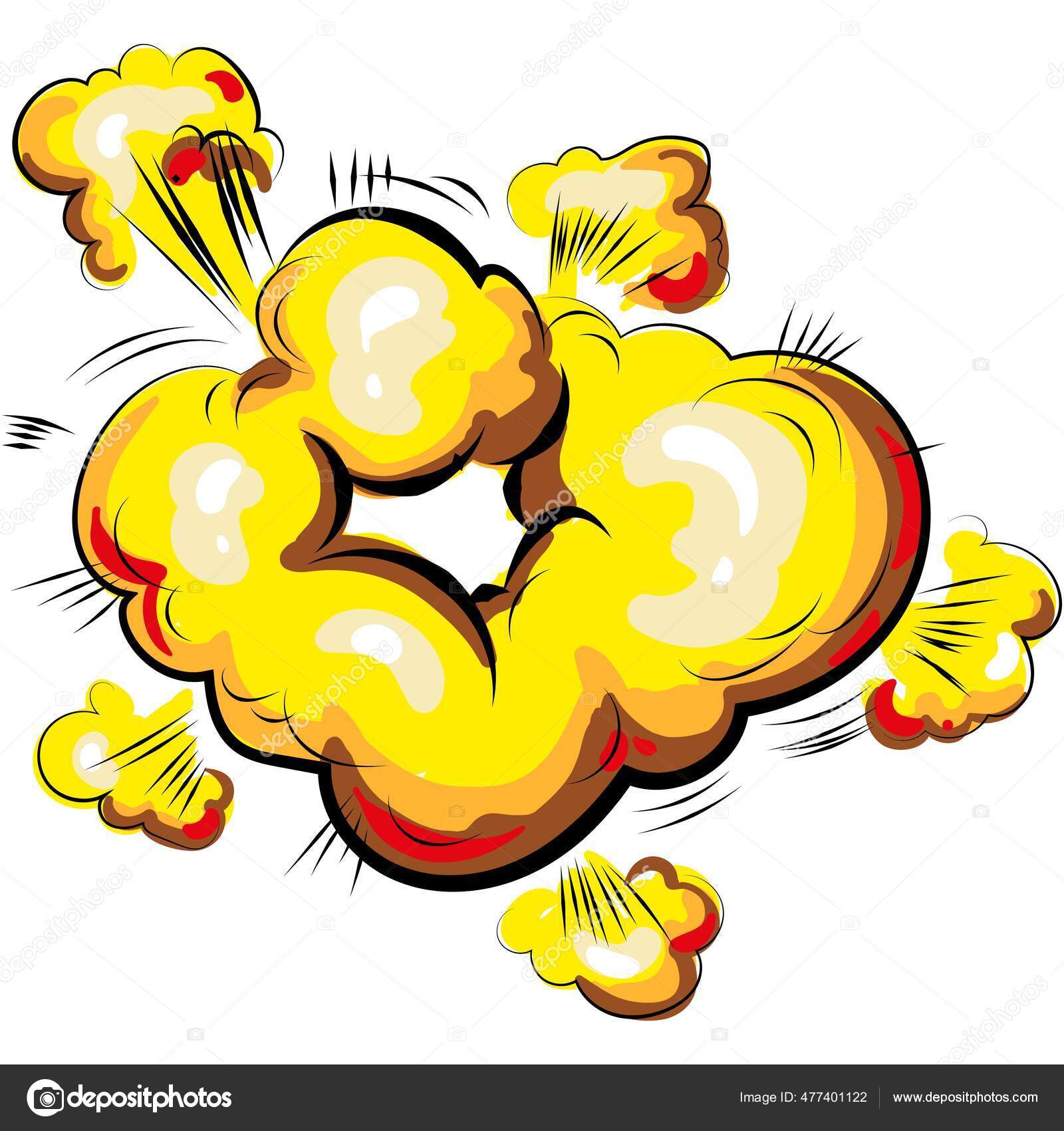 Cartoon bomb explosion vector smoke explosion effect Stock Vector by ...