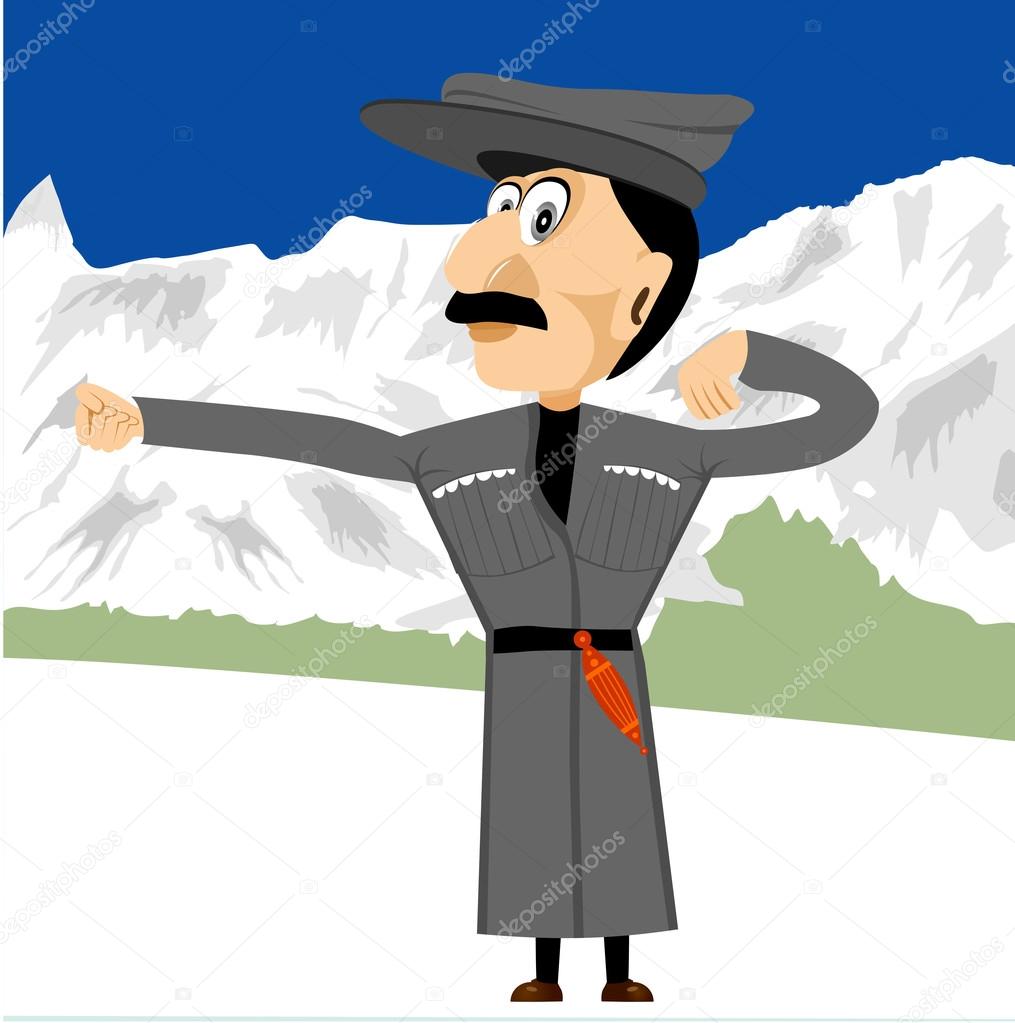 Georgian dancing in mountains Stock Vector Image by ©flint01 #72907731