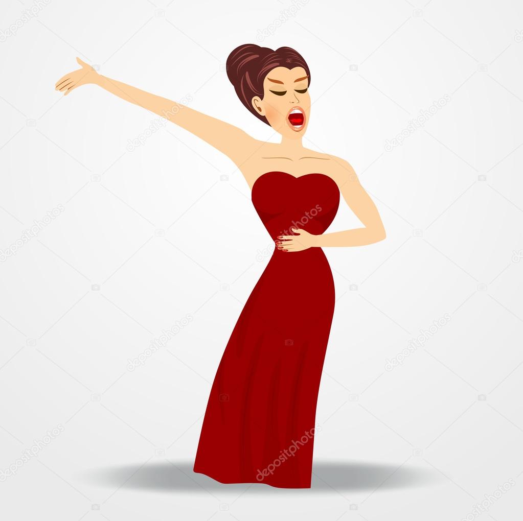 Young beautiful opera singer Stock Vector Image by ©flint01 #75243261