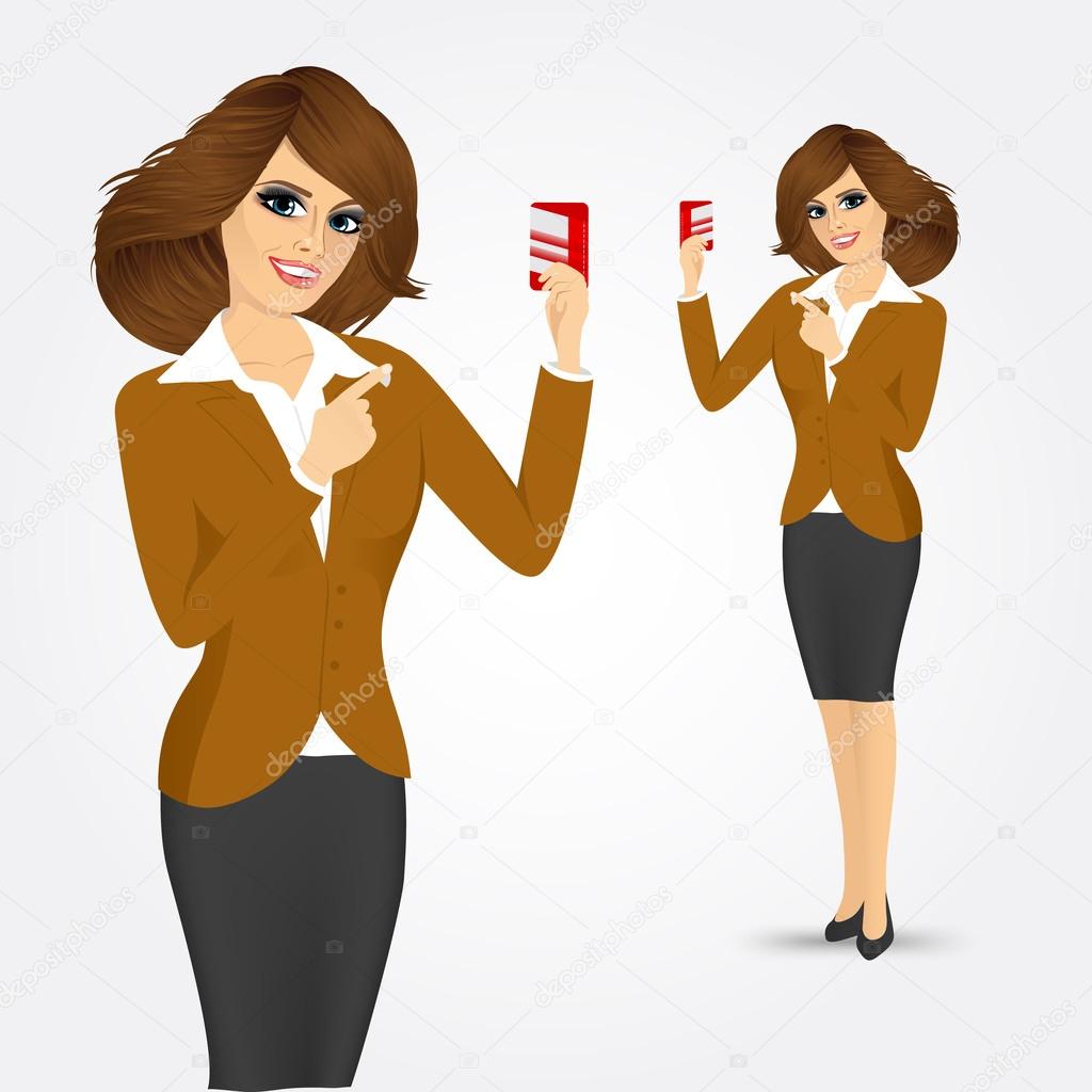 Bank representative holding a credit card Stock Vector Image by ...
