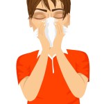 Kid boy having flu vector illustration Stock Vector Image by ...