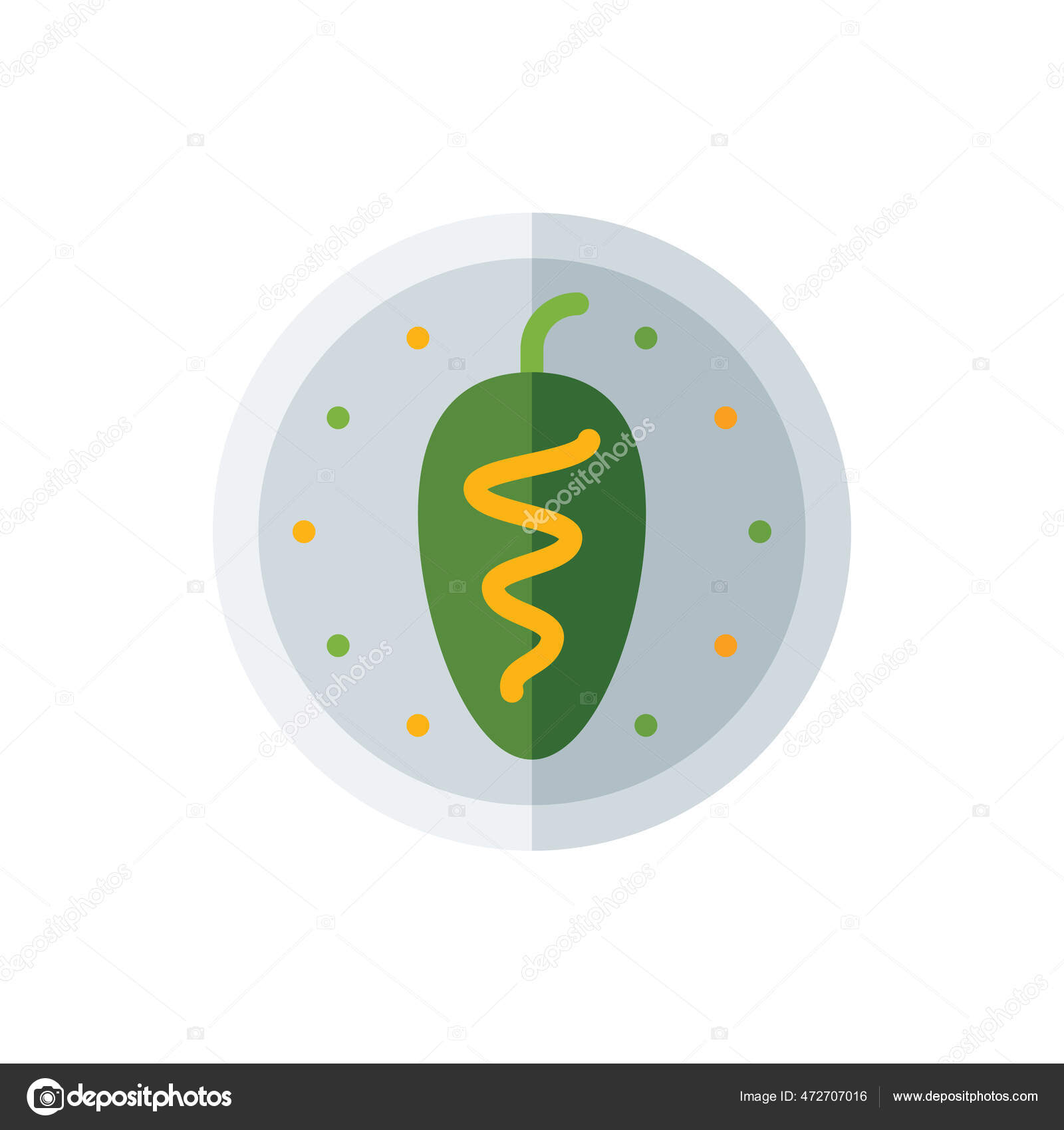Poblano Flat Icon Logo Illustration Vector Isolated Mexican Food ...