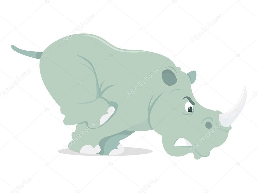 Cartoon Charging Rhino Stock Vector Image by ©totallyjamie #72499767