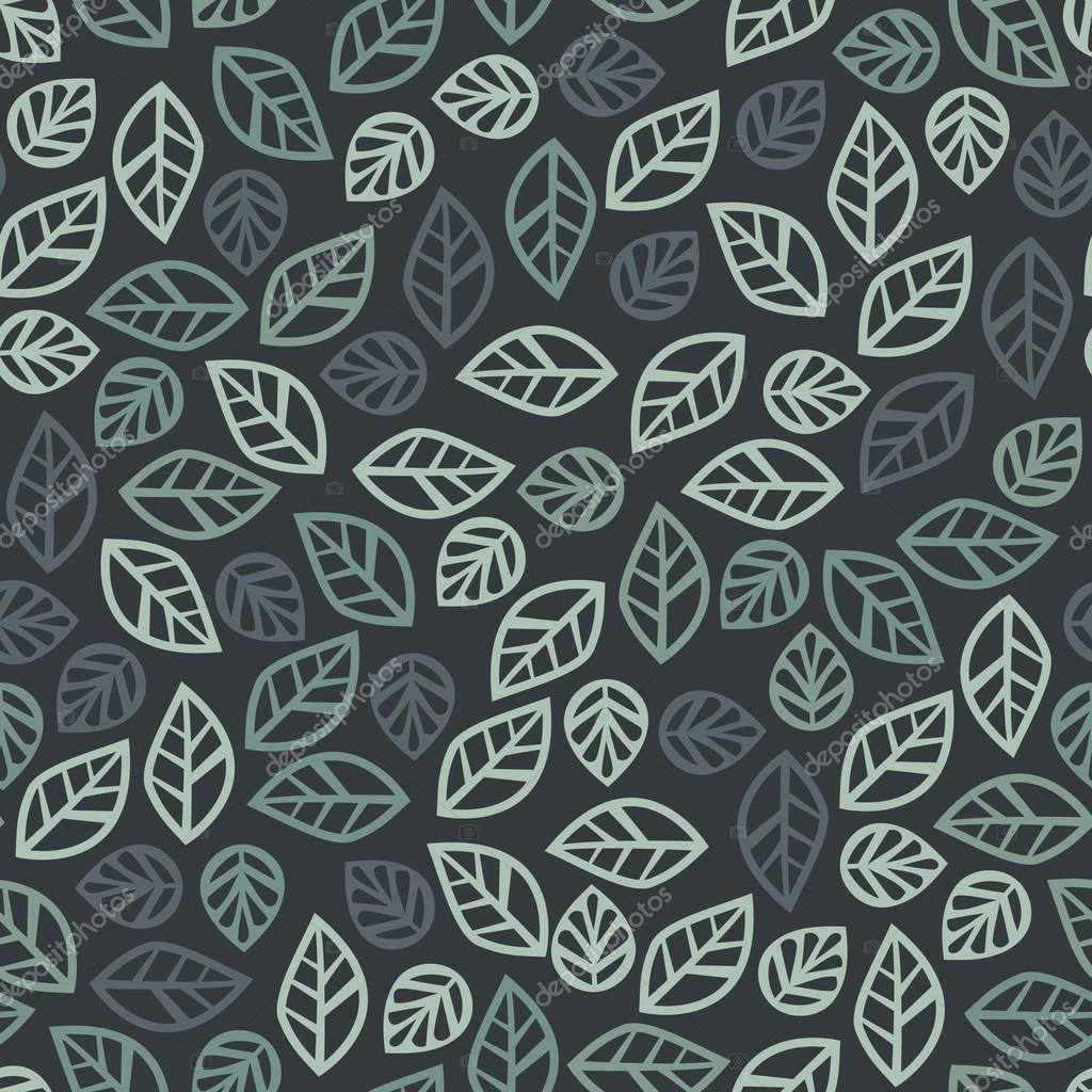 Random Filigree Leaves Seamless Pattern Background Stock Vector by ...