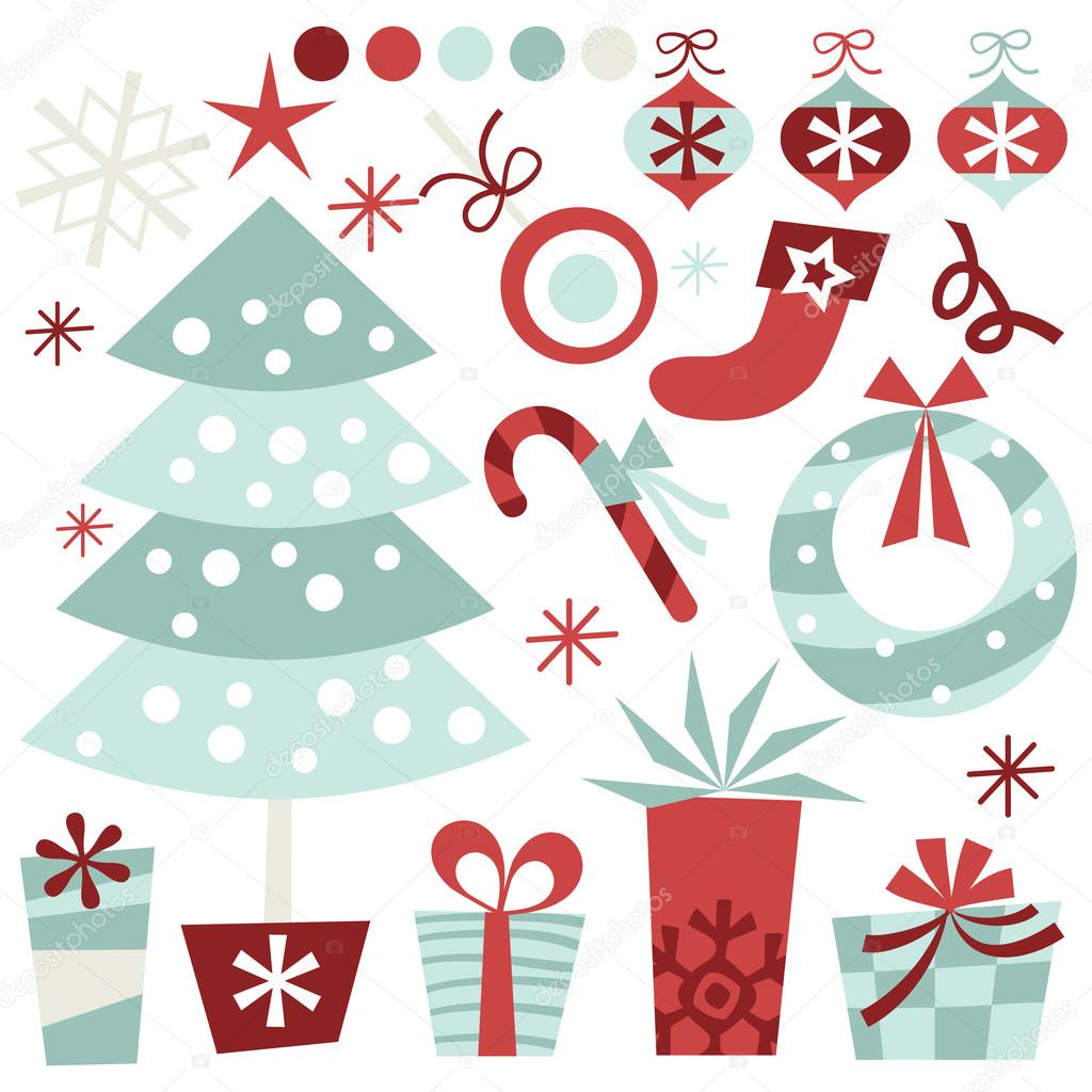 Retro Christmas Set — Stock Vector © totallyjamie #73536783