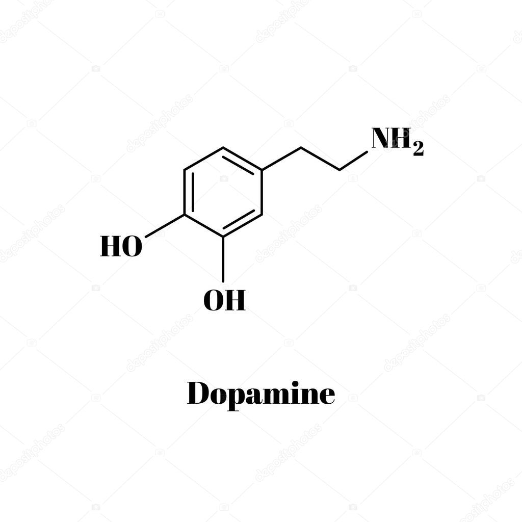 Fórmula de la estructura química de la dopamina .Vector EPS 10. 2023