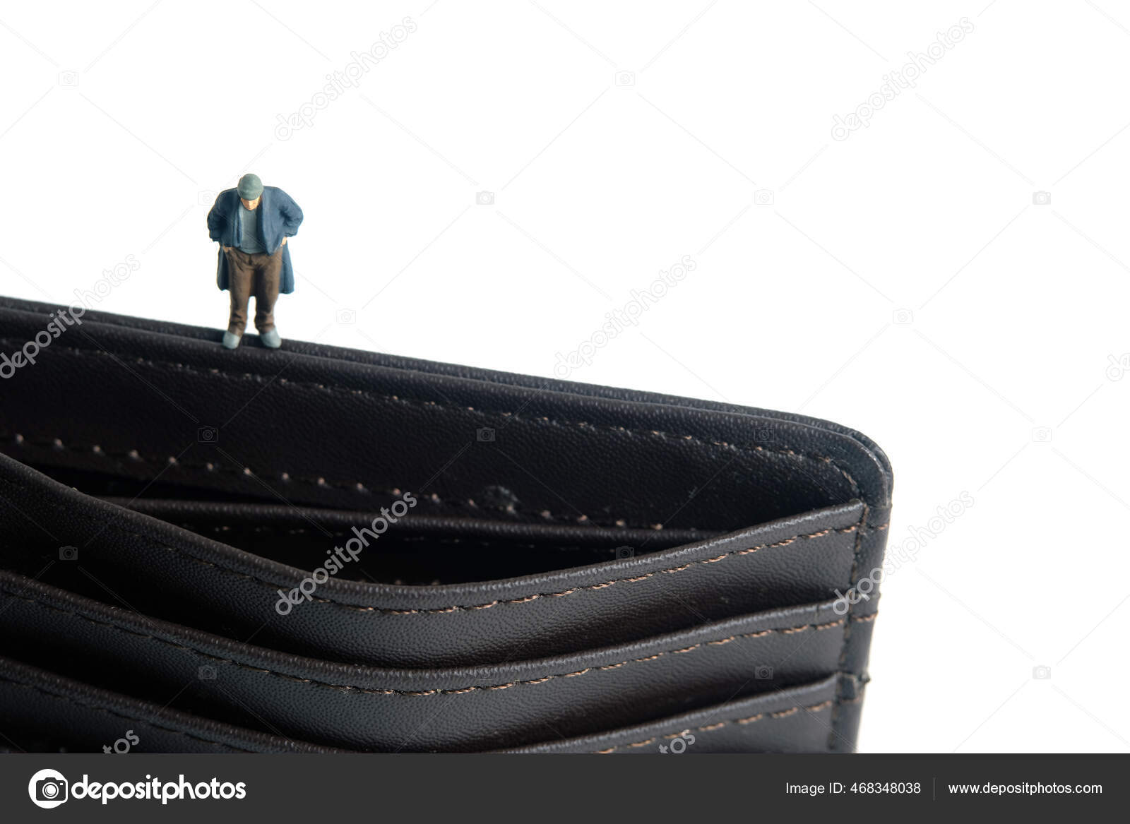 Poor Men Empty Wallet Money Cash Miniature Tiny People Toys Stock Photo ...
